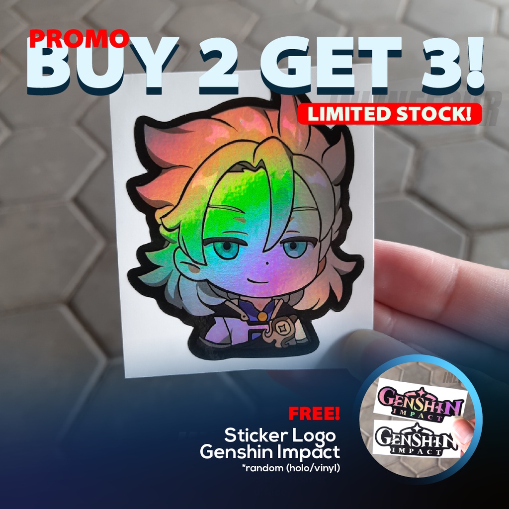 Jual Stiker Hologram Sticker Genshin Impact - Albedo - Anime Wibu ...