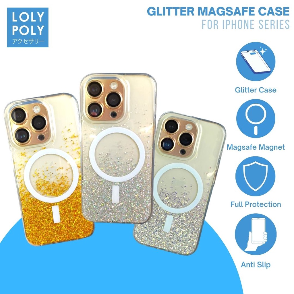 Jual Lolypoly Case Magsafe 3D Visual Effect Glitter For iP Series ...