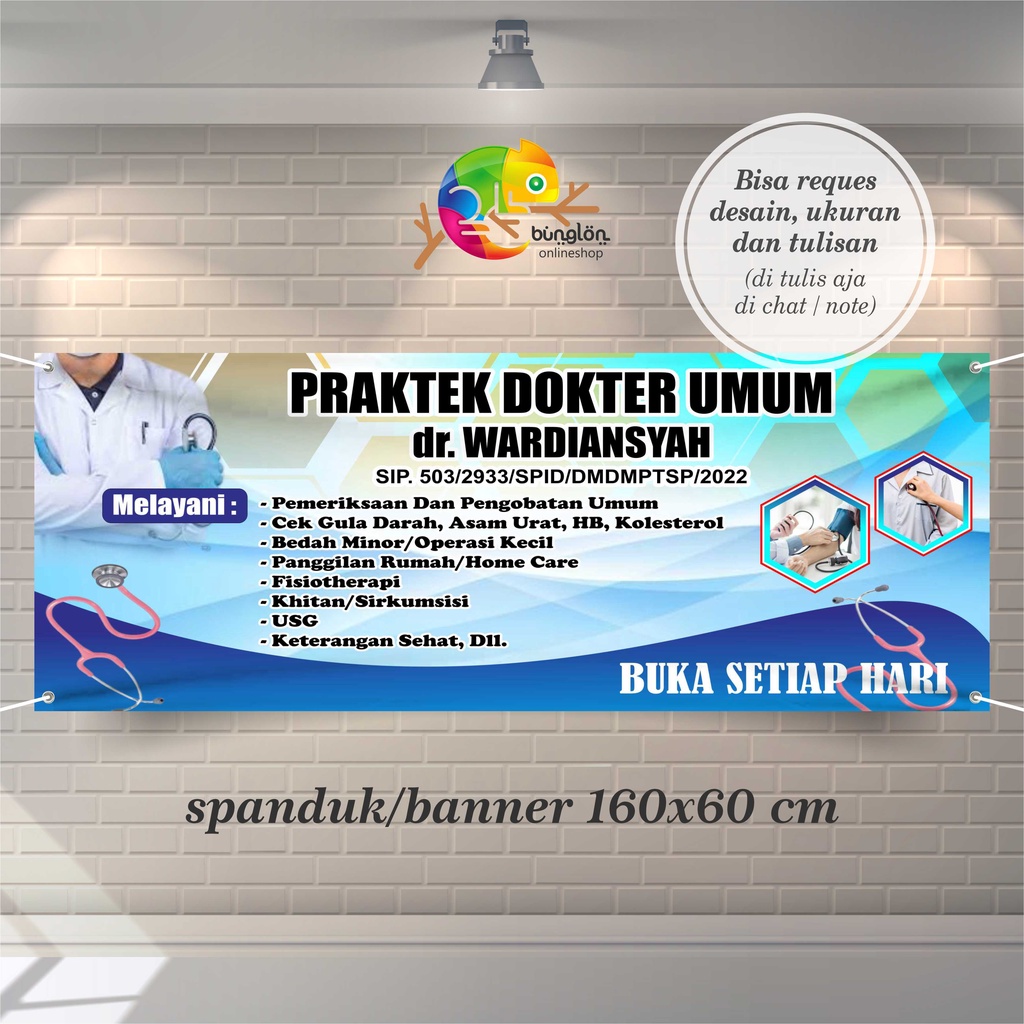 Jual Spanduk Banner 160x60 Cm Spanduk Praktek Dokter Umum, Spanduk Murah Berkulitas | Shopee ...