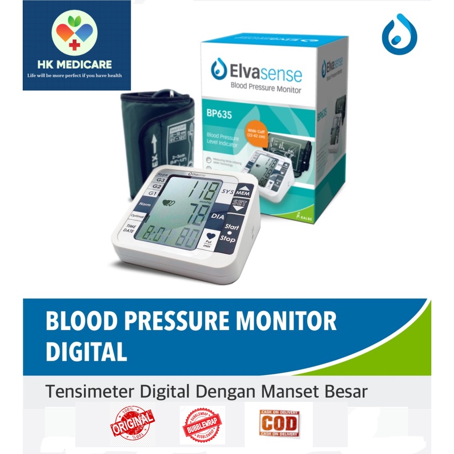 Jual Alat Ukur Tekanan Darah Otomatis Tensimeter Digital Elvasense ...