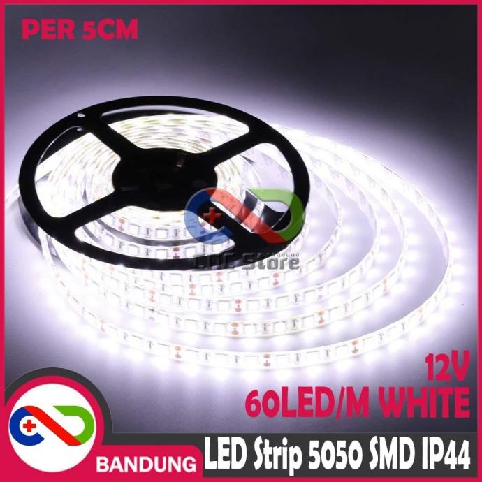 Jual LAMPU LED STRIP LIGHT WHITE 5050 SMD IP44 OUTDOOR 5 CM WATERPROOF ...