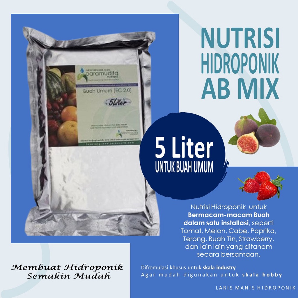 Jual AB Mix Buah Umum 5 Liter PARAMUDITA NUTRIENT Nutrisi Hidroponik ...