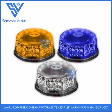 Jual LAMPU ROTARI BEACON LAMP ROTARY BLITZ KEDIP LED WARNING 32 MATA 12 ...
