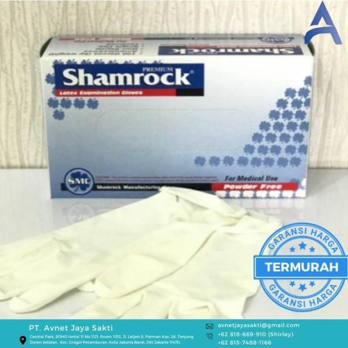 Jual Sarung Tangan Latex Warna Putih Shamrock Non Powder Karet APD ...