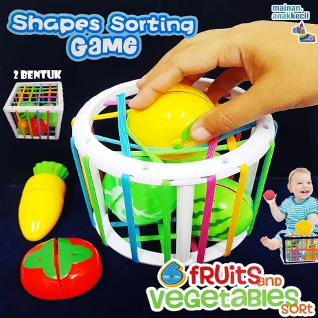 Jual BABY GAME SHAPE PUZZLE bulat Mainan bayi sensory toy jaring karet ...