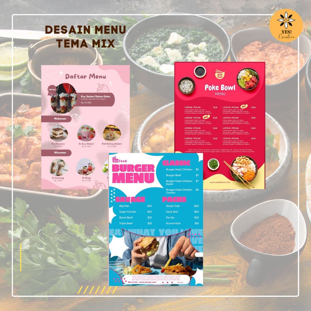 Jual Desain Menu Makanan - Tema Mix | Shopee Indonesia