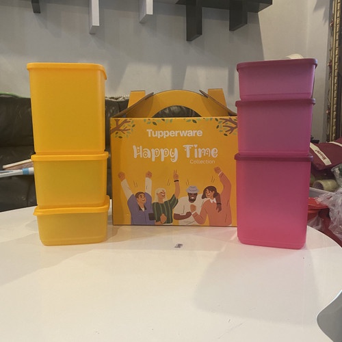 Jual Tupperware Happytime Happy Time Collection with Gift Toples Maroon ...
