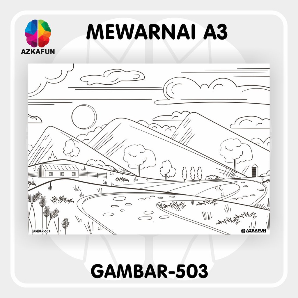 Jual Kertas Mewarnai A3 PEMANDANGAN - Mewarnai anak | Shopee Indonesia