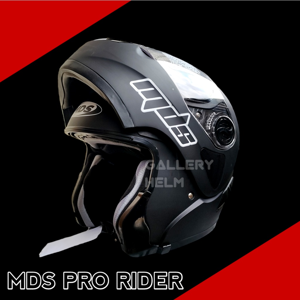 Jual HELM MDS PRO RIDER SOLID HITAM DOFF / HELM MDS MODULAR | Shopee ...