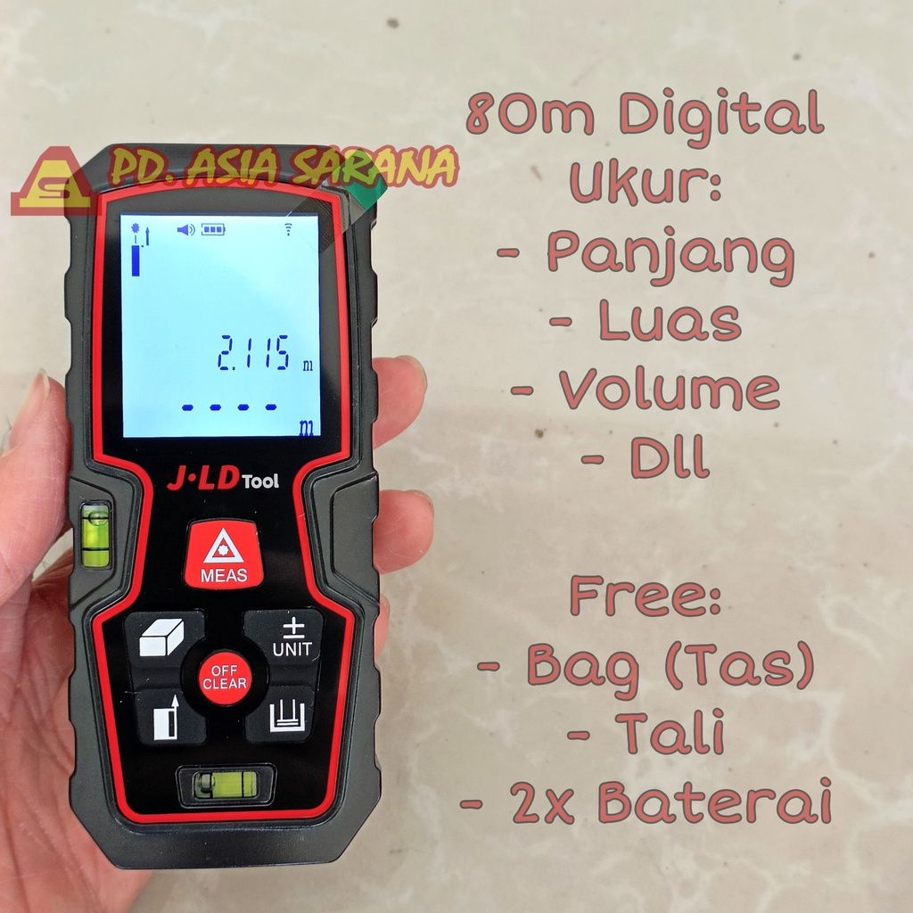 Jual [80m] Meteran Laser Distance JLD Digital Meter Ukur Jarak ...