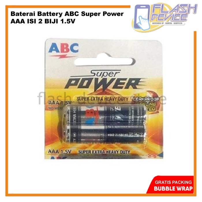 Jual Baterai ABC Super Power AAA isi 2 Biji 1.5V | Shopee Indonesia
