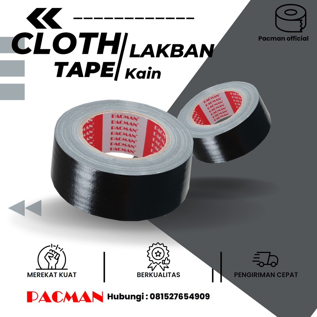Jual Cloth Tape Lakban Kain lakban Isolasi Solatip Pacman LAKBAN JILID ...