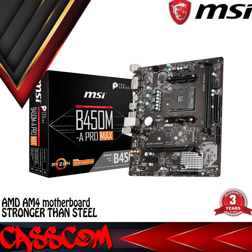 Jual Motherboard MSI B450M-A PRO MAX (Socket AM4) | Shopee Indonesia