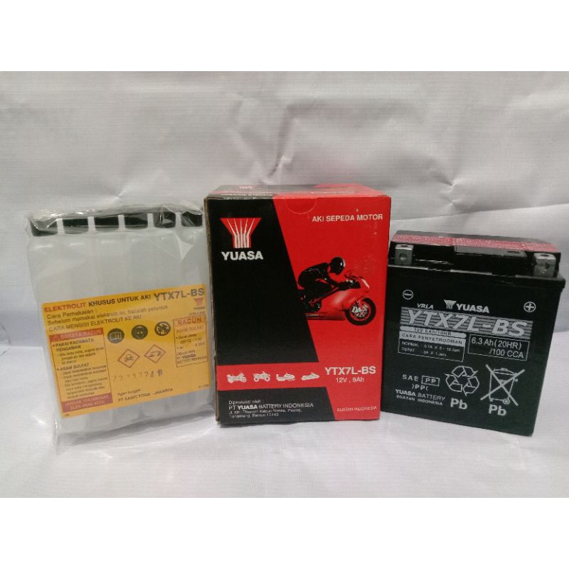Jual AKI MOTOR VESPA LXV 150, PRIMAVERA, LIBERTY, SPRINT YTX7L-BS | Shopee Indonesia