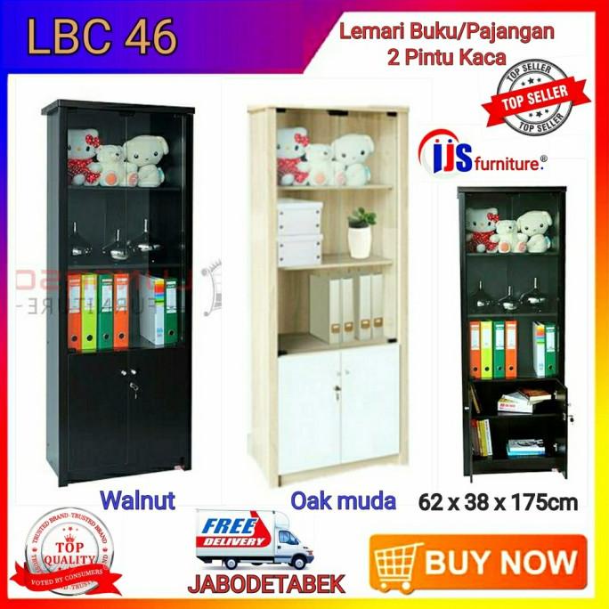 Jual Lemari Buku 2 Pintu Kaca LBC 46 | Shopee Indonesia
