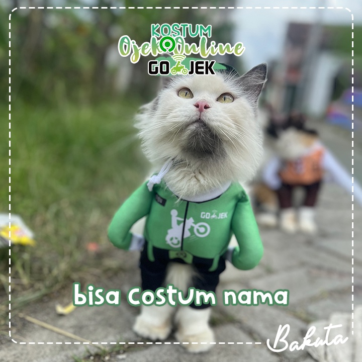 Jual Kostum Ojek Online untuk kucing dan anjing Baju Berdiri Kurir ...