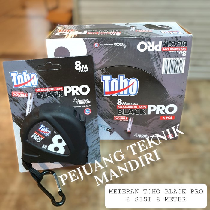 Jual METERAN TOHO BLACK PRO 8 METER / ALAT UKUR PLAT 8M / METERAN TOHO 8M | Shopee Indonesia