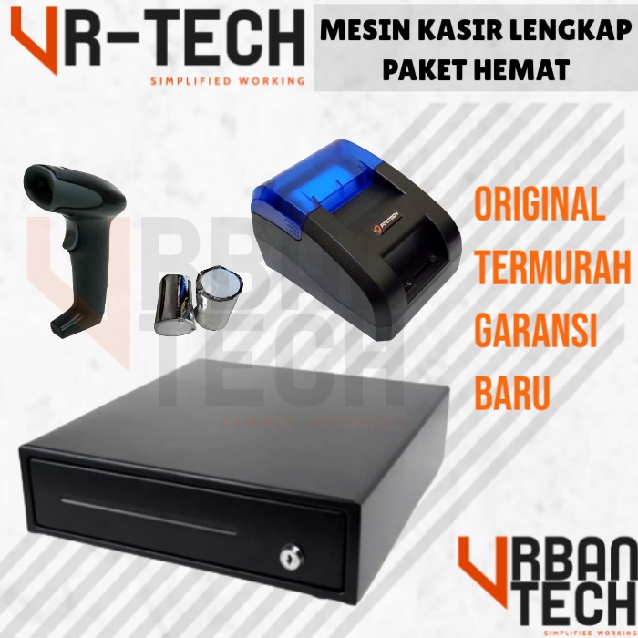 Jual MESIN KASIR LENGKAP PRINTER 58mm + BARCODE SCANNER 1D + CASHDRAWER ...