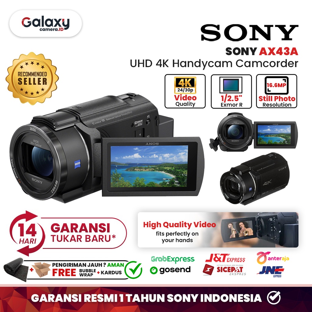 Jual Sony AX43 Sony FDR-AX43 UHD 4K Handycam Camcorder Sony AX 43 Resmi ...