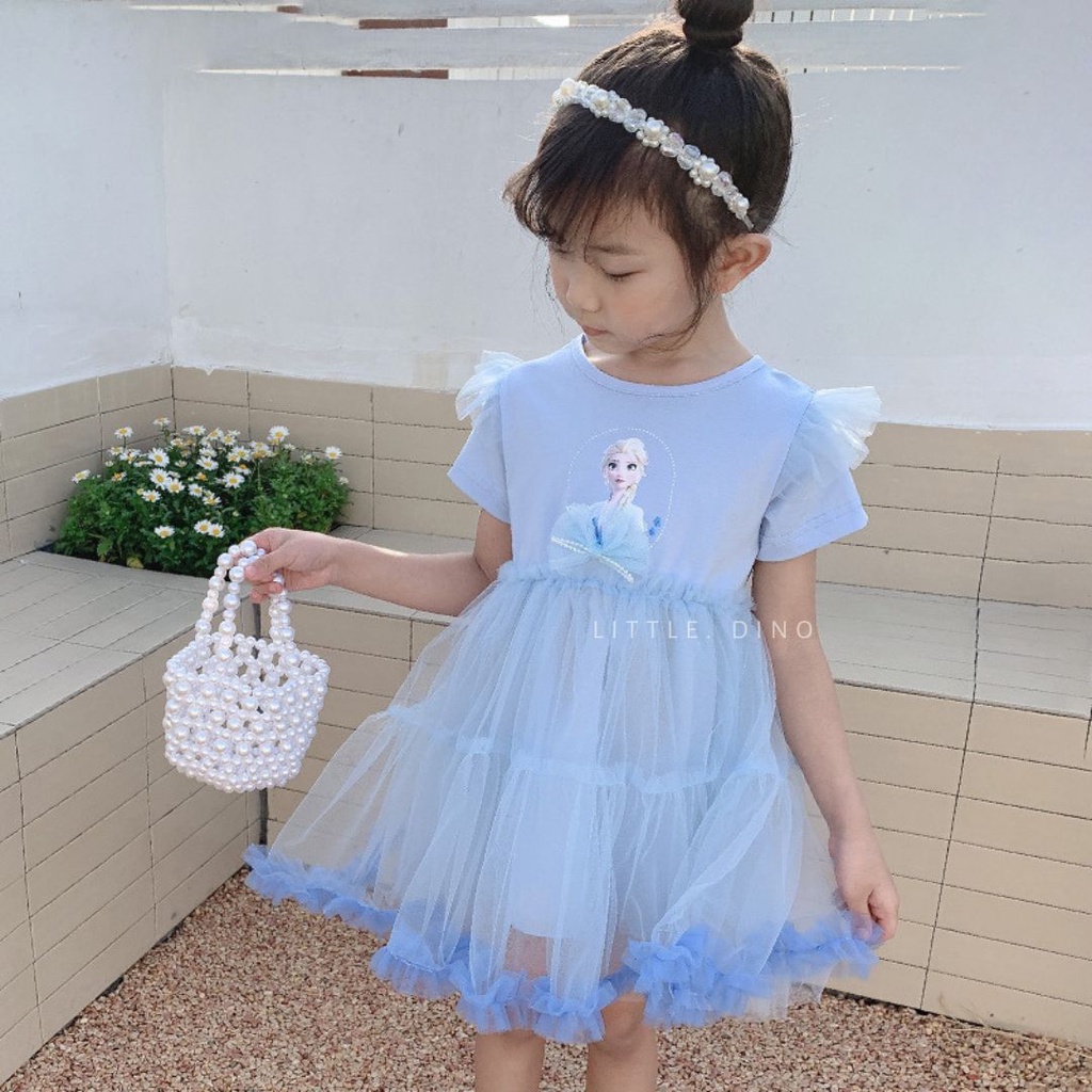 Jual LITTLEDINO - Dress Tutu Bayi Anak Perempuan motif Elsa Lengan ...
