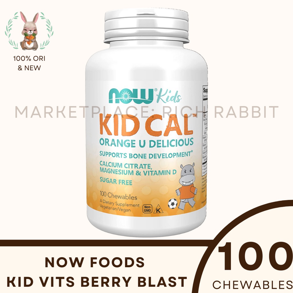 Jual NOW FOODS Kid Cal 100 Chewables Vitamin D Magnesium Calcium Anak ...
