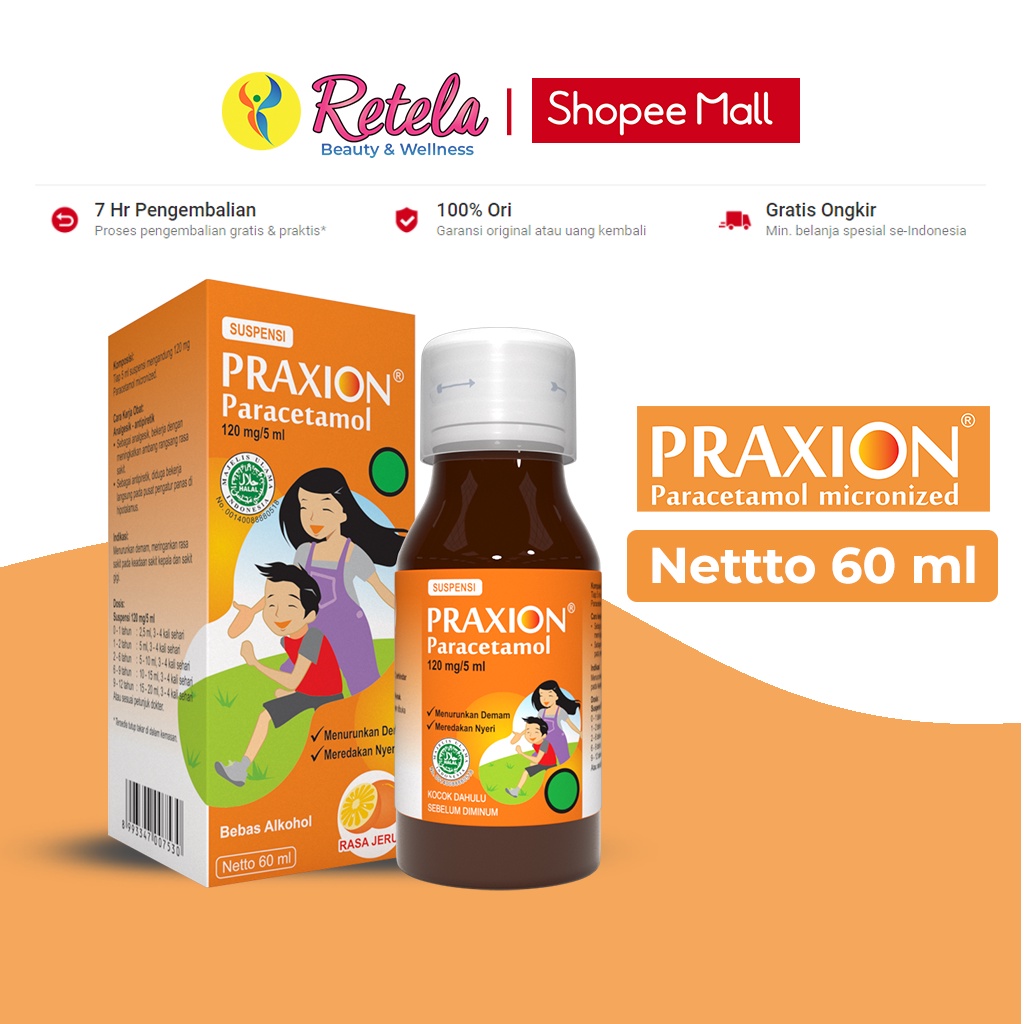 Jual Praxion Suspensi 60 ml Rasa Jeruk / Paracetamol / Obat Demam ...