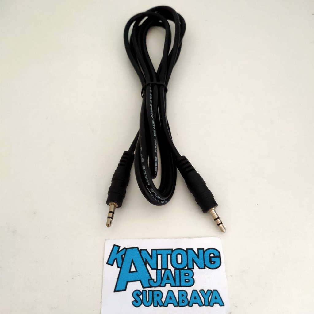Jual Kabel Mini To Mini Stereo Hitam 1.8 Meter Kabel Aux 3.5mm Male to ...