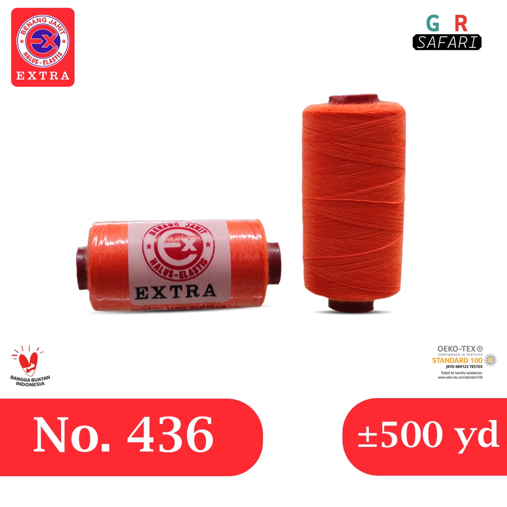 Jual Benang Jahit Extra Warna Orange No. 436 - 500yard | Shopee Indonesia