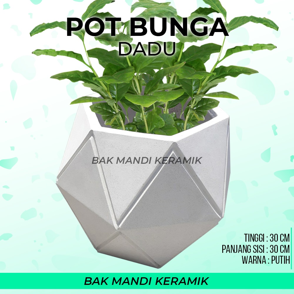 Jual BMK POT TANAMAN BESAR TERASO MARMER TIPE DADU T30 D30 CM / POT ...