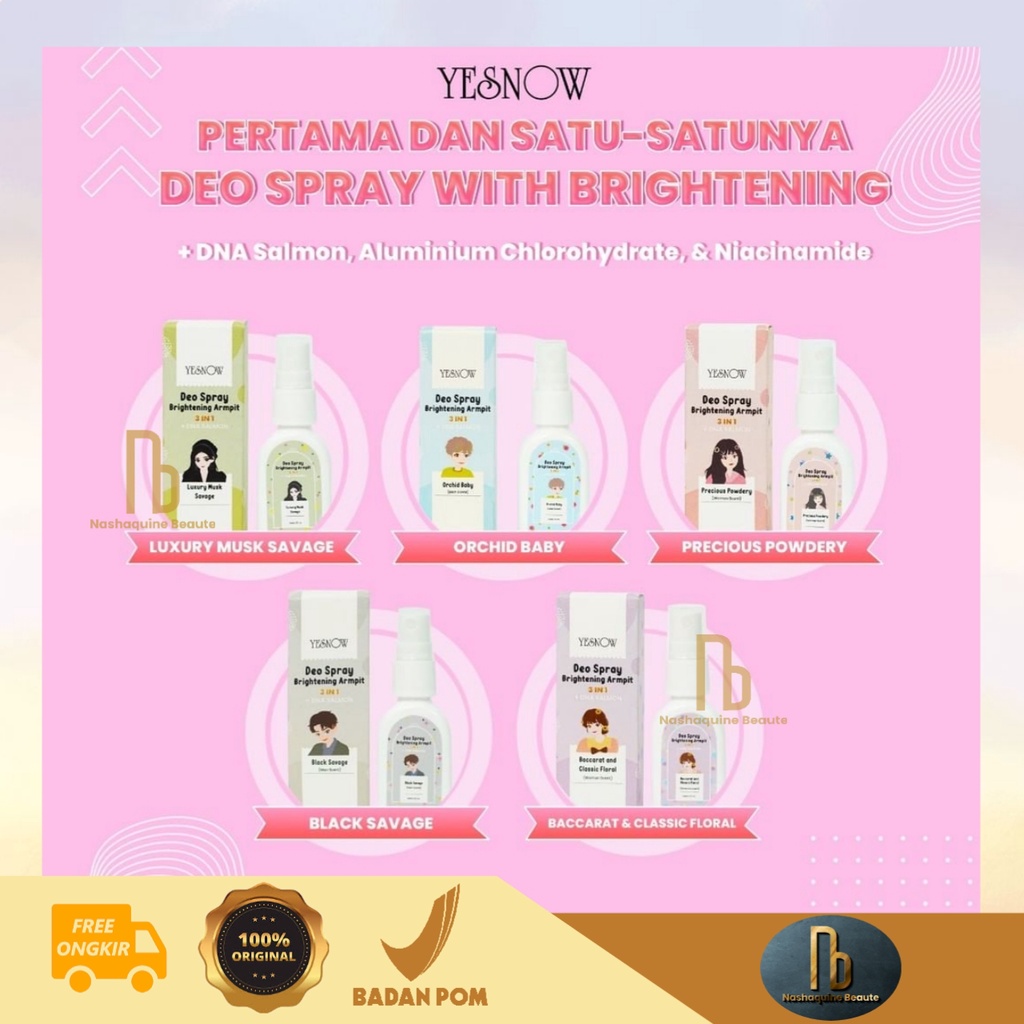 Jual YESNOW Deo Spray Brightening Armpit 3IN1 + DNA SALMON 30ml | Brightening Armpit | Shopee ...