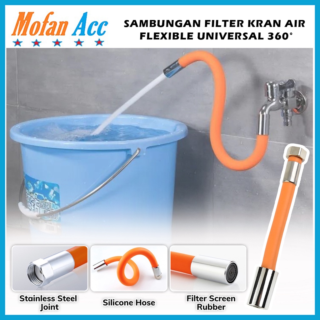 Jual Sambungan Kran Air Flexible 20cm 30Cm/ Faucet Extender Universal 360 Derajat / Alat ...