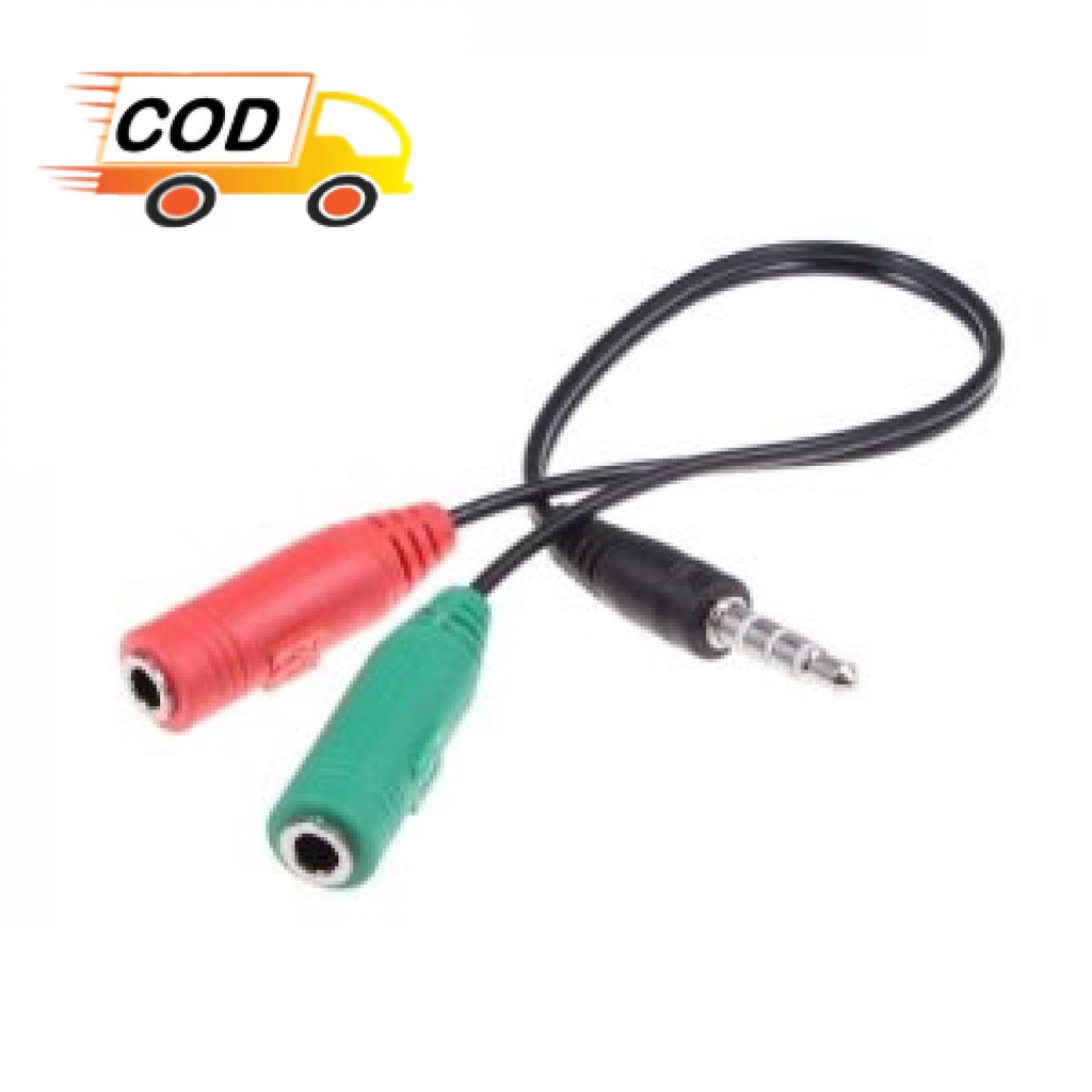 Jual Kabel Splitter Audio 1 Male To 2 Female 3.5mm HiFi Microphone and ...