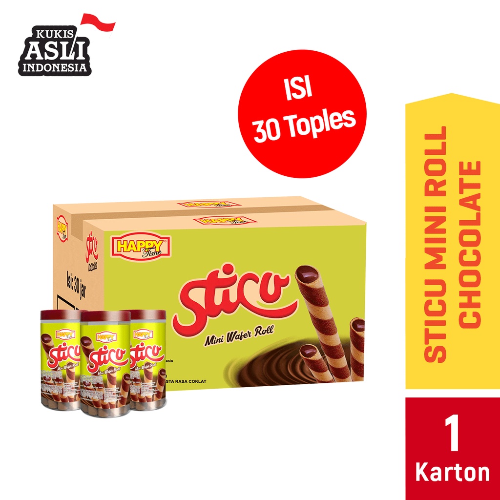 Jual Happy Time Astor Sticu Wafer Mini Roll Chocolate (1 Karton isi 30 ...