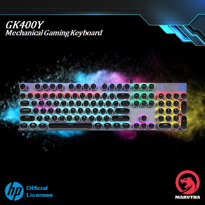 Jual HP Keyboard Gaming GK400Y - RGB Blue Switch Mechanical Keyboard ...
