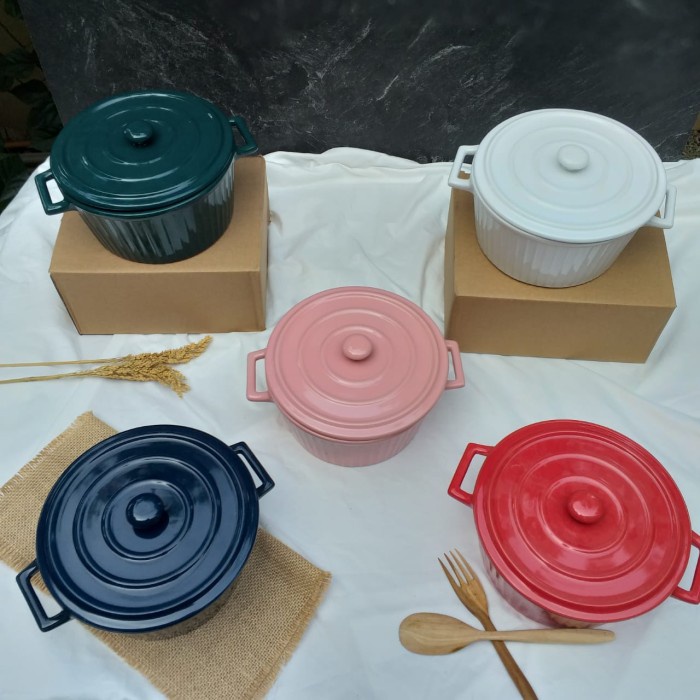 Jual Saji Ceramic Casserole Dish With Lid / Mangkuk Saji Keramik Ada ...