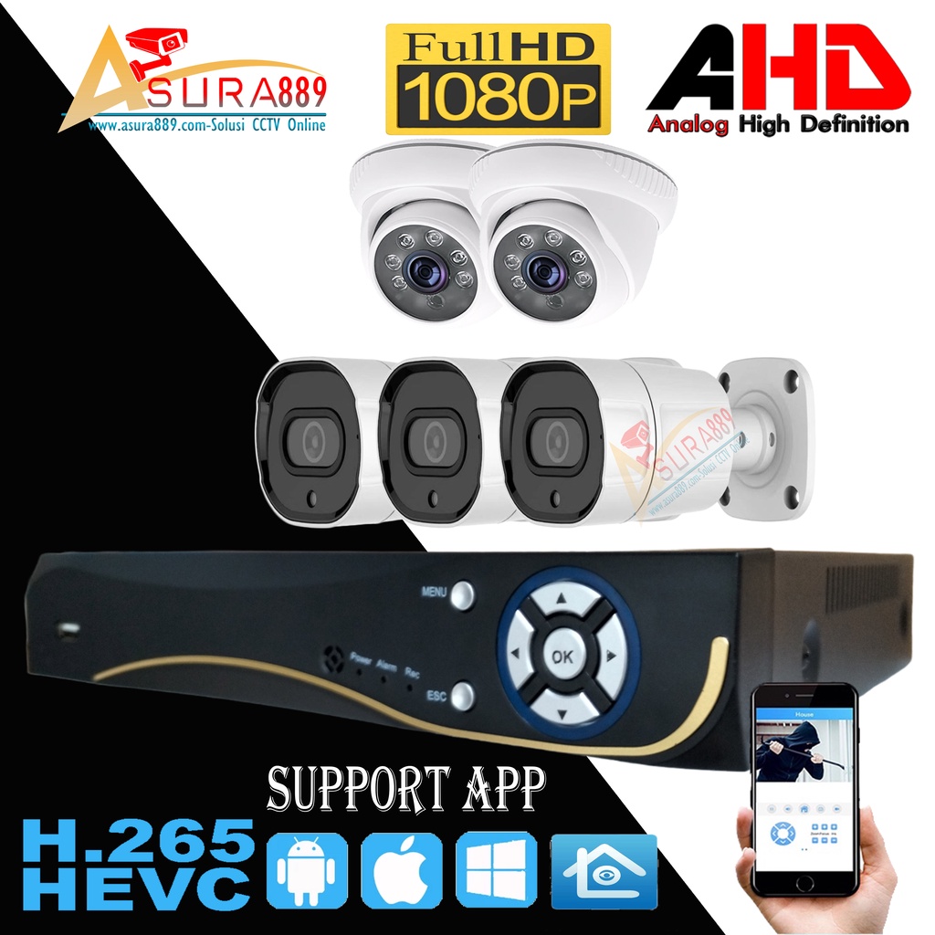 Jual Paket CCTV 5 Camera Super HD Lensa 5MP Super Tajam Dan jernih ...