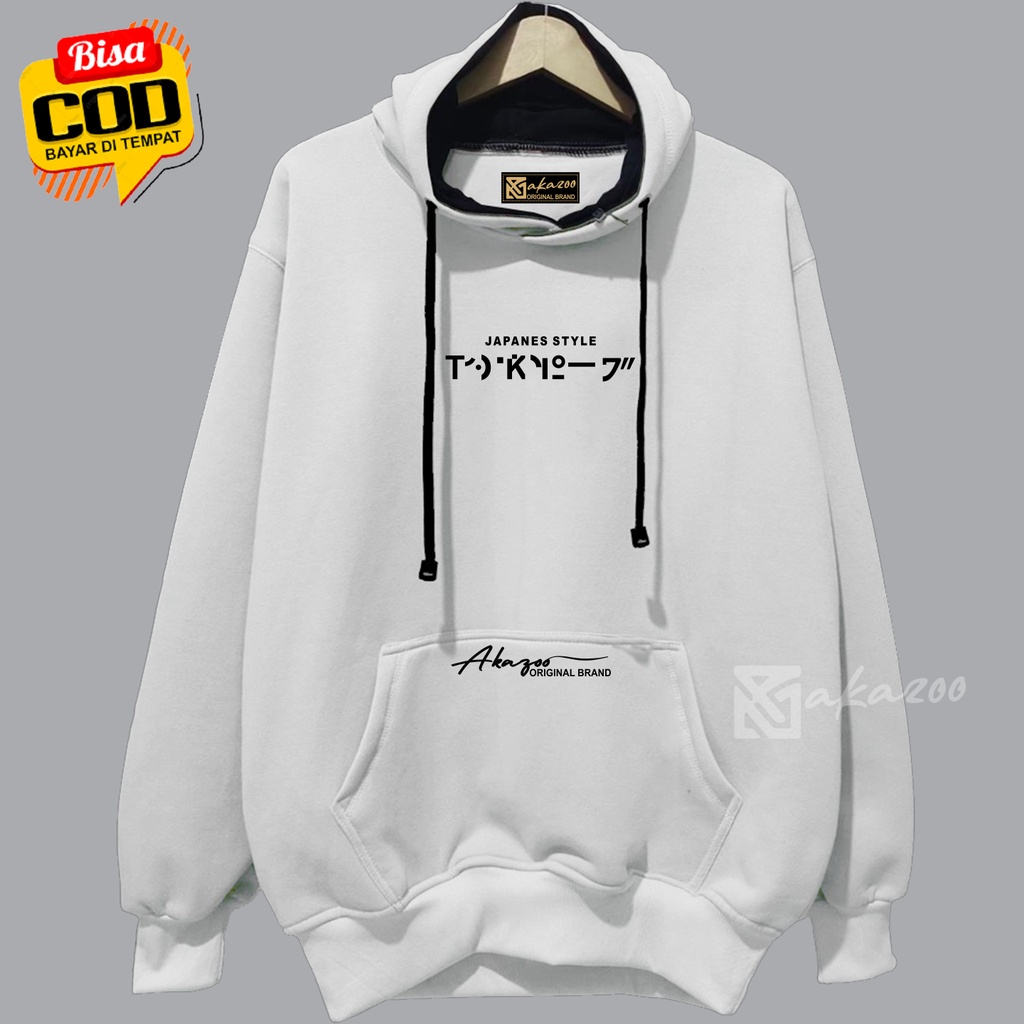 Jual switer cowok switer pria distro original AKAZOO warna putih ...