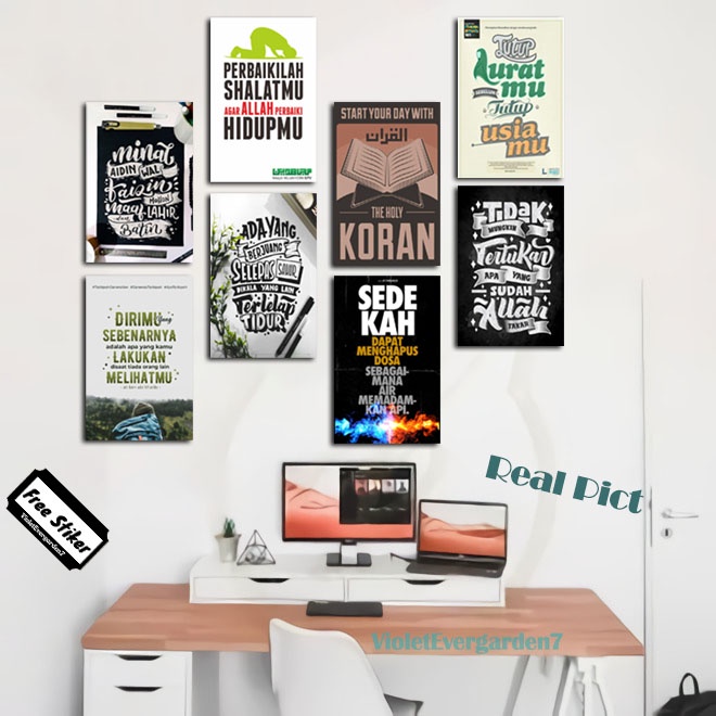 Jual POSTER TEMPEL QUOTES ISLAMIC/ HIASAN DINDING KAMAR AESTHETIC/ FREE ...