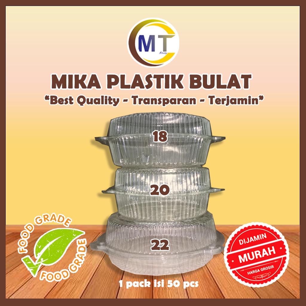 Jual Mika Plastik Kue Bolu Bulat TX-18 TX-20 TX-22 Mika Chiffon Mika Sifon Mika Bulat Transparan ...
