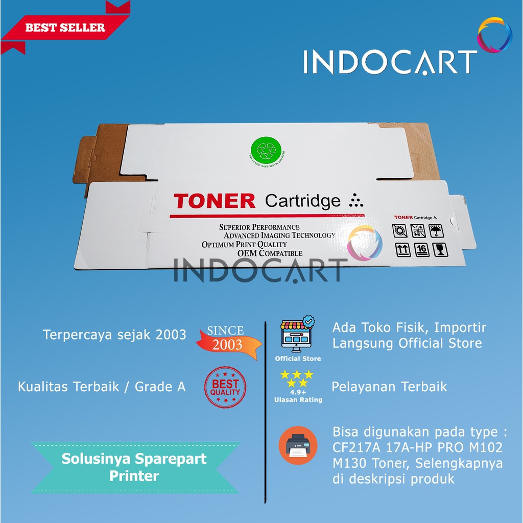 Jual IndoCart Kardus Cartridge Putih-XtraSmall 2-CF217A 17A CF230A 30A ...