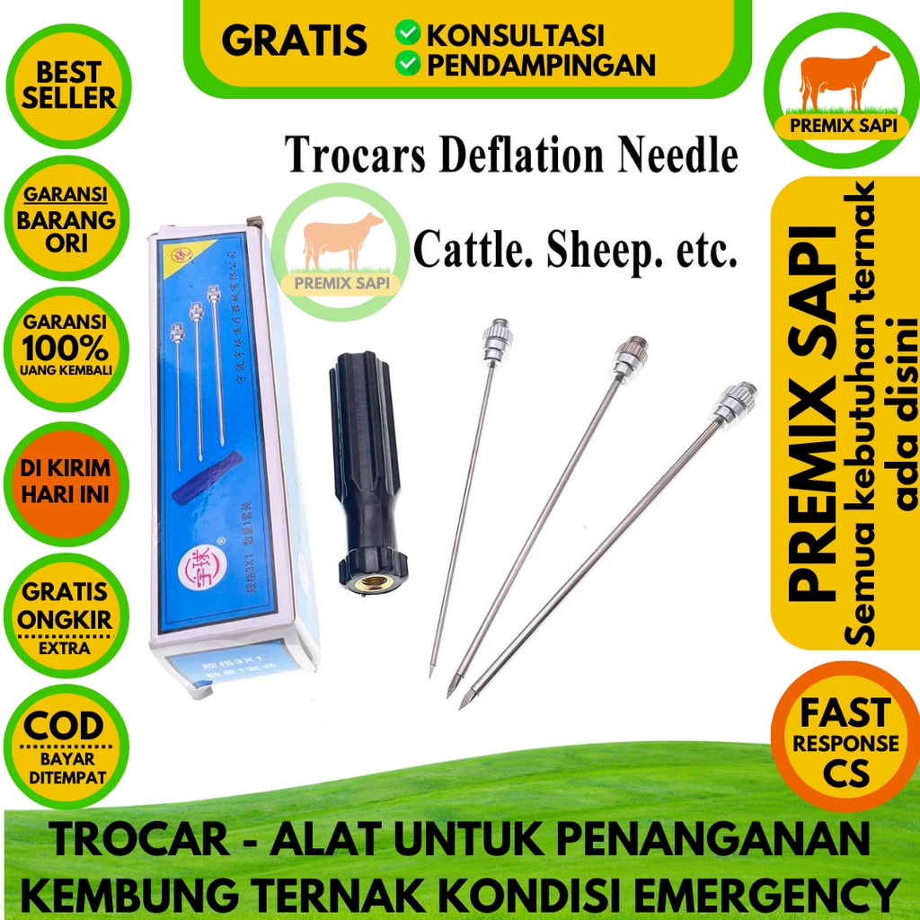 Jual TROCAR UNIVERSAL 1 Pcs - Alat Penghilang Kembung Pada Sapi Kambing ...