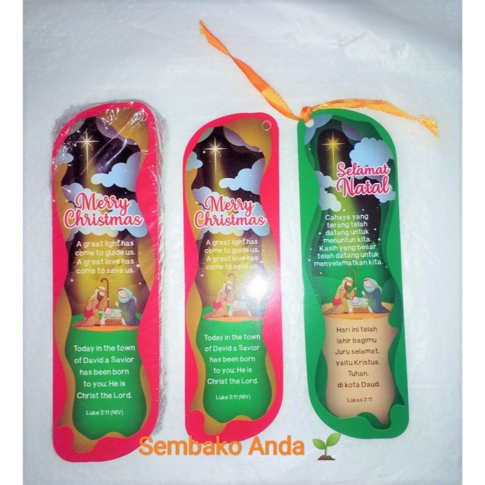 Jual Skat 50 Selipan Buku Ayat Alkitab Selamat Natal. Bookmarks ...