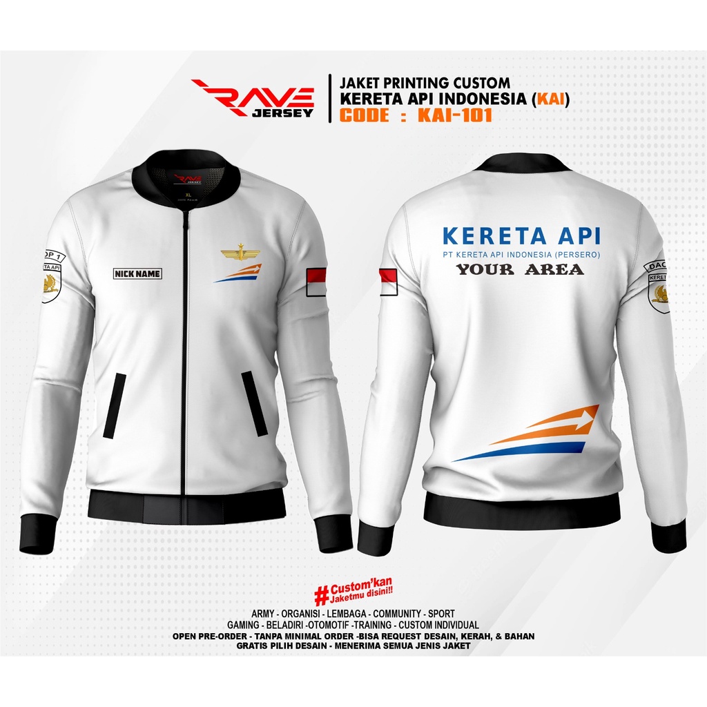 Jual JAKET KERETA API INDONESIA FULL PRINTING SUBLIM CUSTOM (1 ...