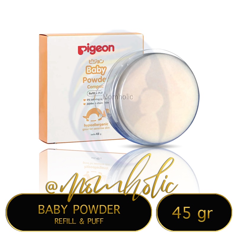 Jual PIGEON Baby Compact Powder Refill + Puff 45 gr | Shopee Indonesia