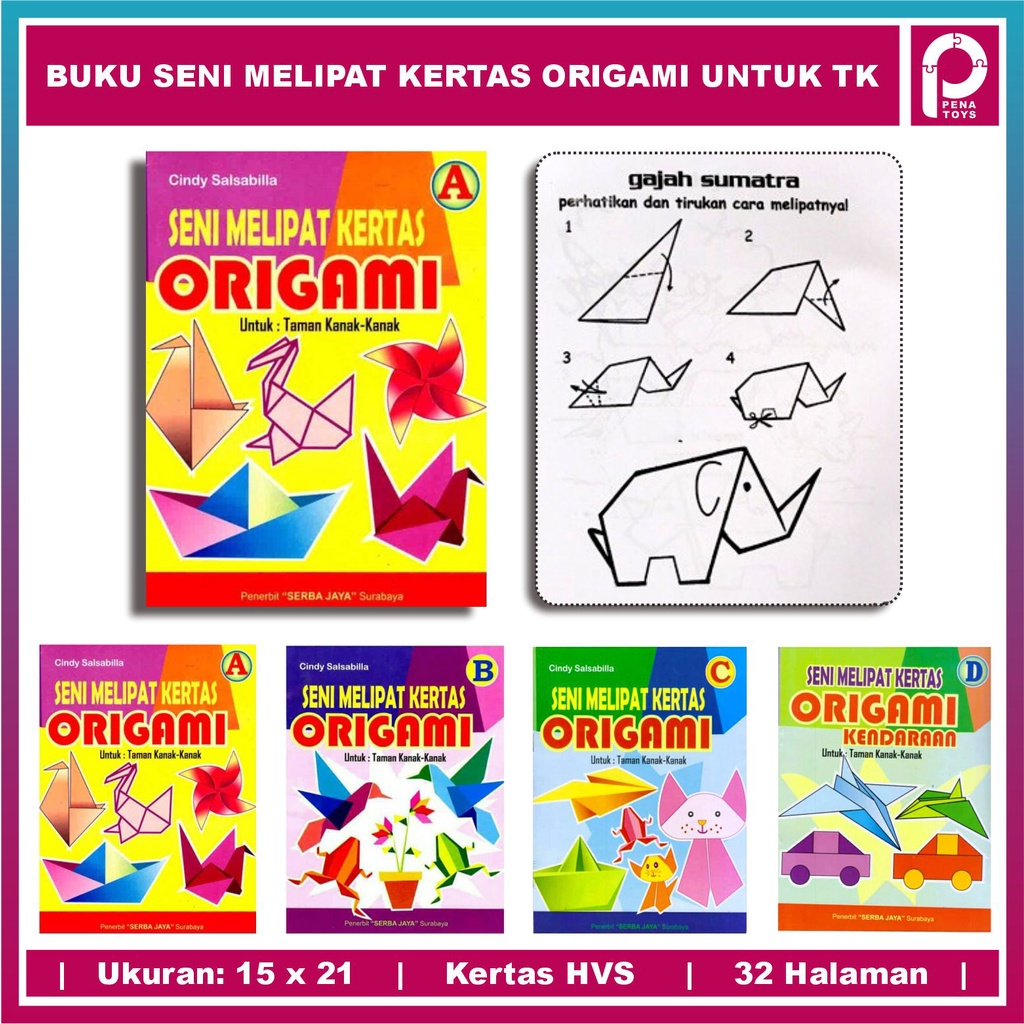 Jual Paket isi 4 Buku TK Seni Melipat Kertas Origami Serba Jaya | Shopee Indonesia