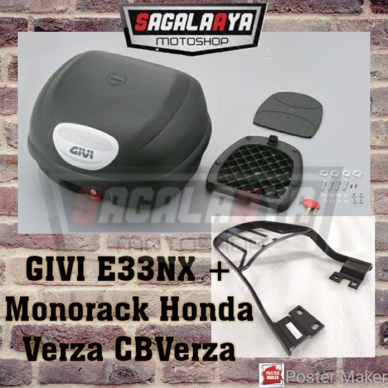 Jual Paket Box Givi E33NX Monorack New CB150R CB150X Gpsport Bracket ...