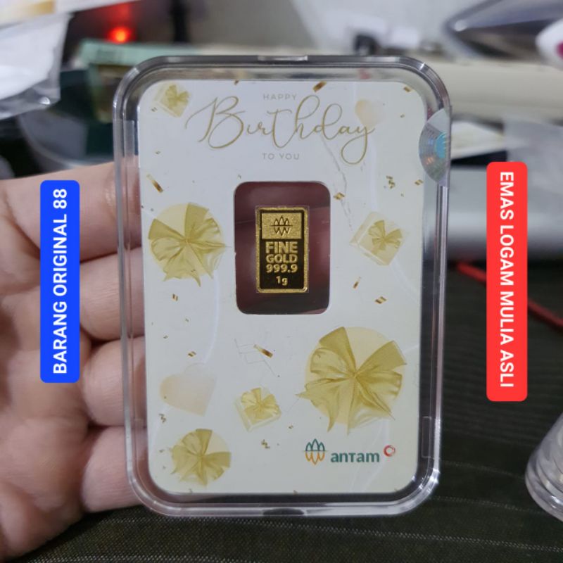 Jual KADO HADIAH ULANG TAHUN EMAS ANTAM 1 GRAM HARTADINATA UCAPAN HAPPY ...