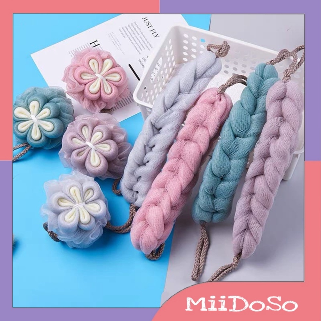 Jual MIIDOSO Spons Mandi Panjang spon mandi kepang shower puff Sponge ...