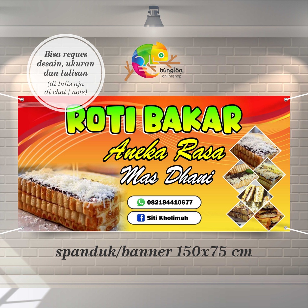 Jual Size 150x75 Cm, Spanduk Banner Roti Bakar Custom Murah | Shopee ...