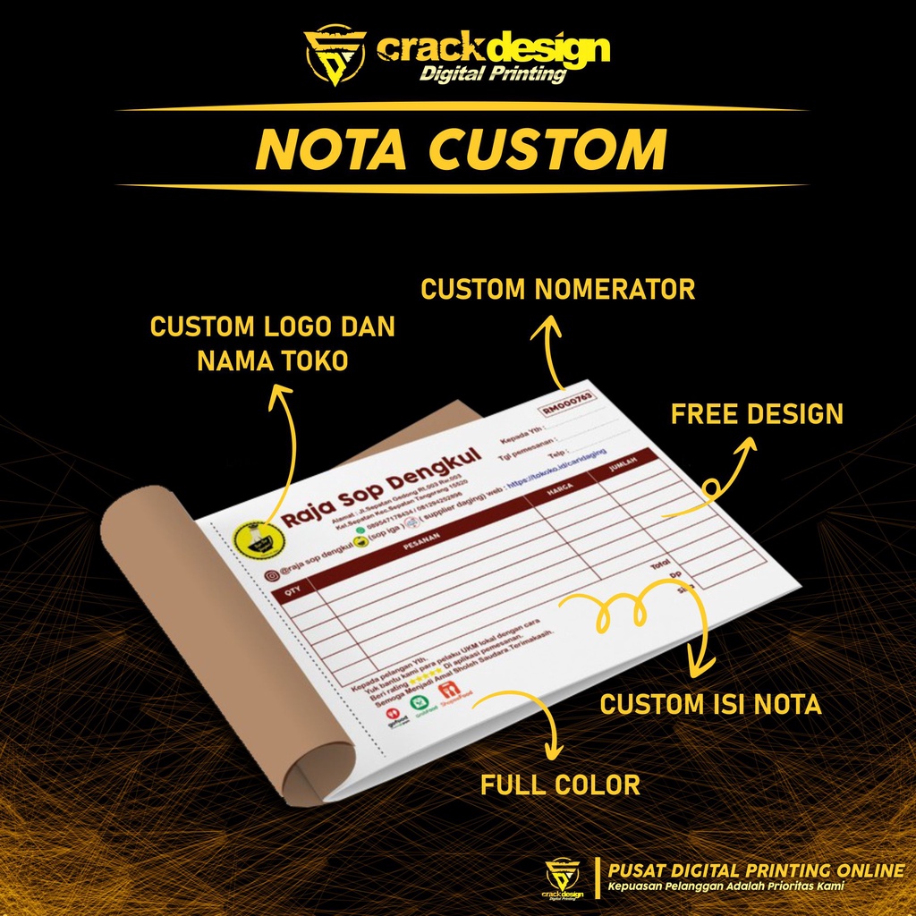 Jual CETAK NOTA UKURAN 1/2 FOLIO GROSIR CUSTOM TOKO / NOTA OLSHOP ...